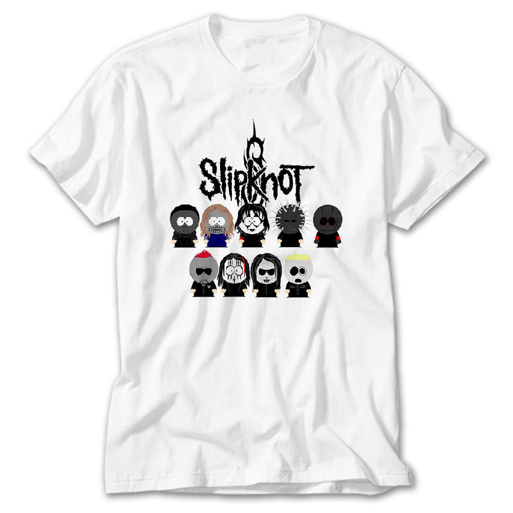 Slipknot Cartoon White T-Shirt – Rock & Metal Merch | Worldwide Delivery