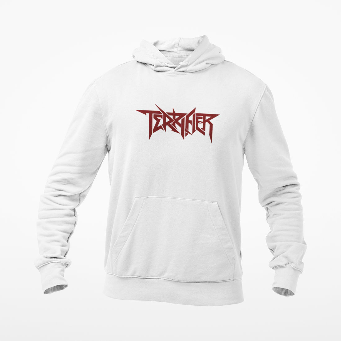 Terrifier Hoodie, Terrifier Logo White Hoodie – Rock & Metal Merch ...