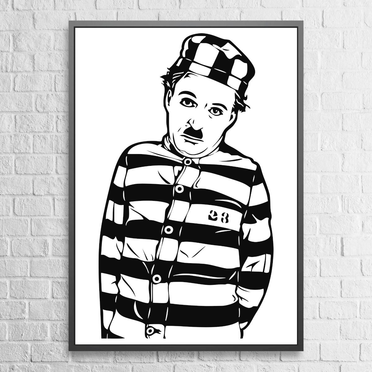 Charlot en Prisonnier Poster, Charlie Chaplin Artwork Wall Poster ...