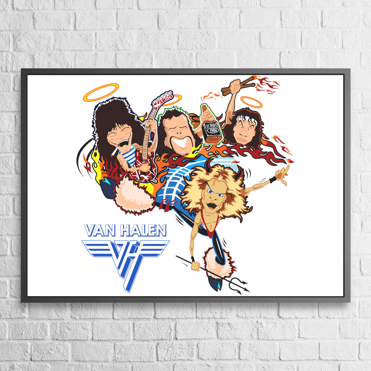 Van Halen Poster, Van Halen Artwork Wall Poster – Rock & Metal Merch ...