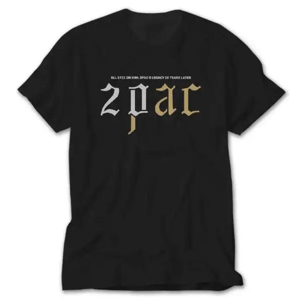 2pac Logo Black T-Shirt – Rock & Metal Merch | Worldwide Delivery